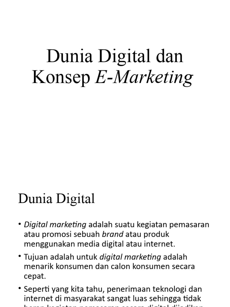 Dunia Digital Dan Konsep Emarketing | PDF
