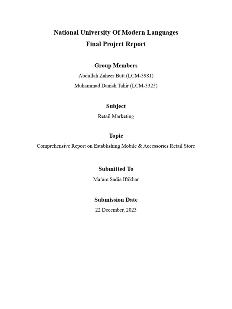 Retail Marketing Final Project Report | PDF | Pricing | Inventory