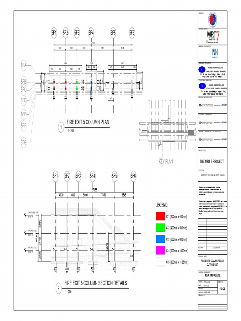 Fire Exit 5 Column Rebar 09-20-23 | PDF | Building Technology | Design