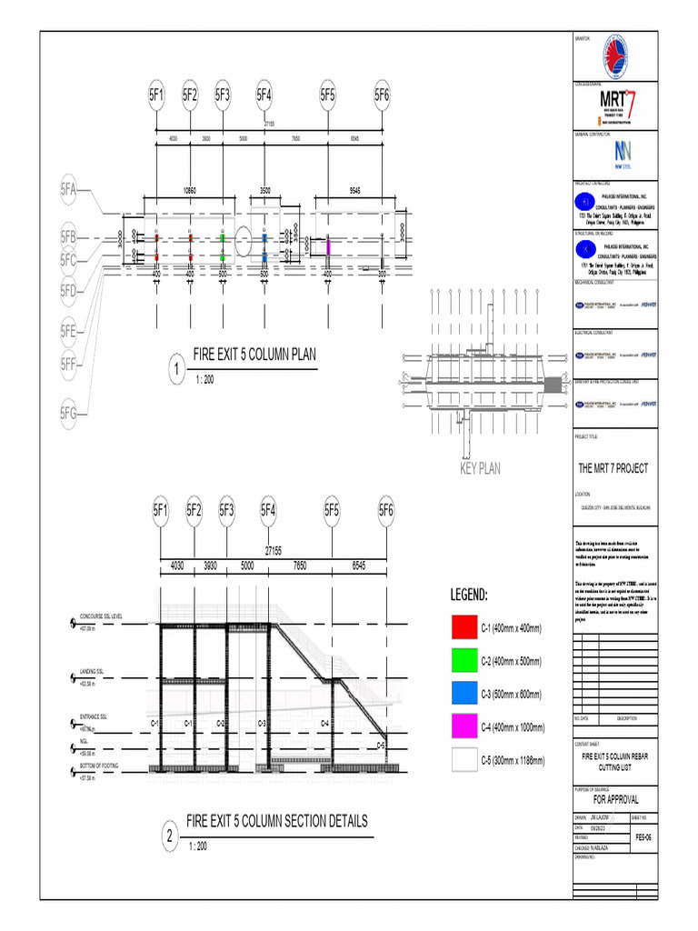 MRT 7 Project Fire Exit Column Plans | PDF
