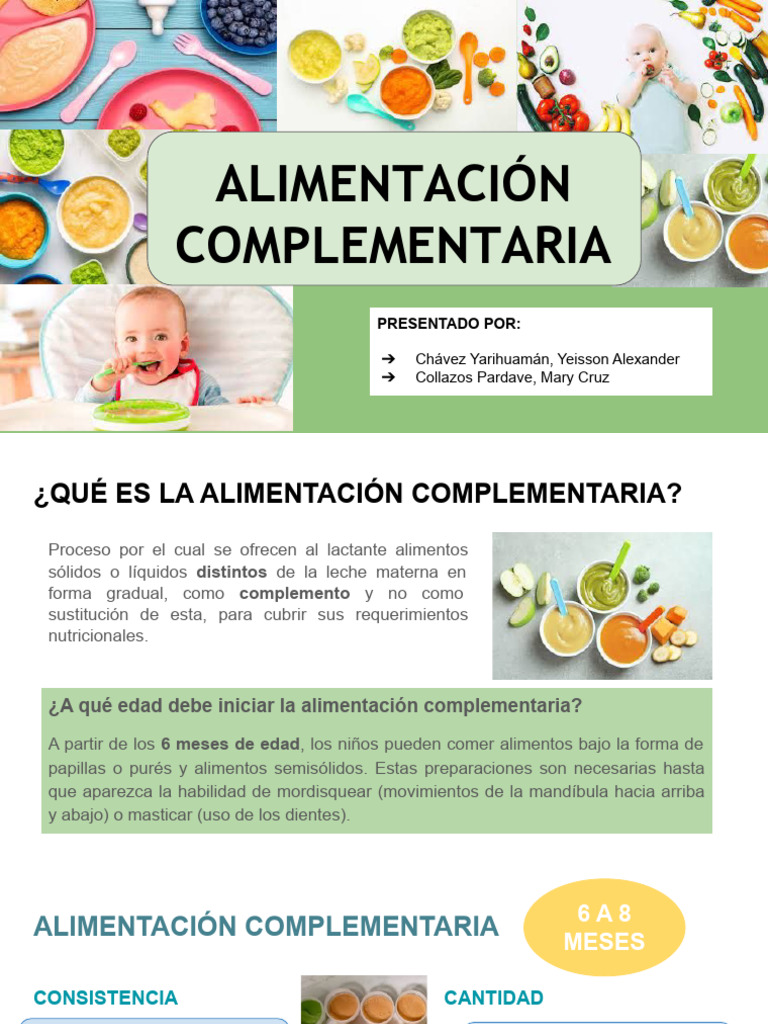 Alimentación Complementaria | PDF | Alimentos | Vegetales