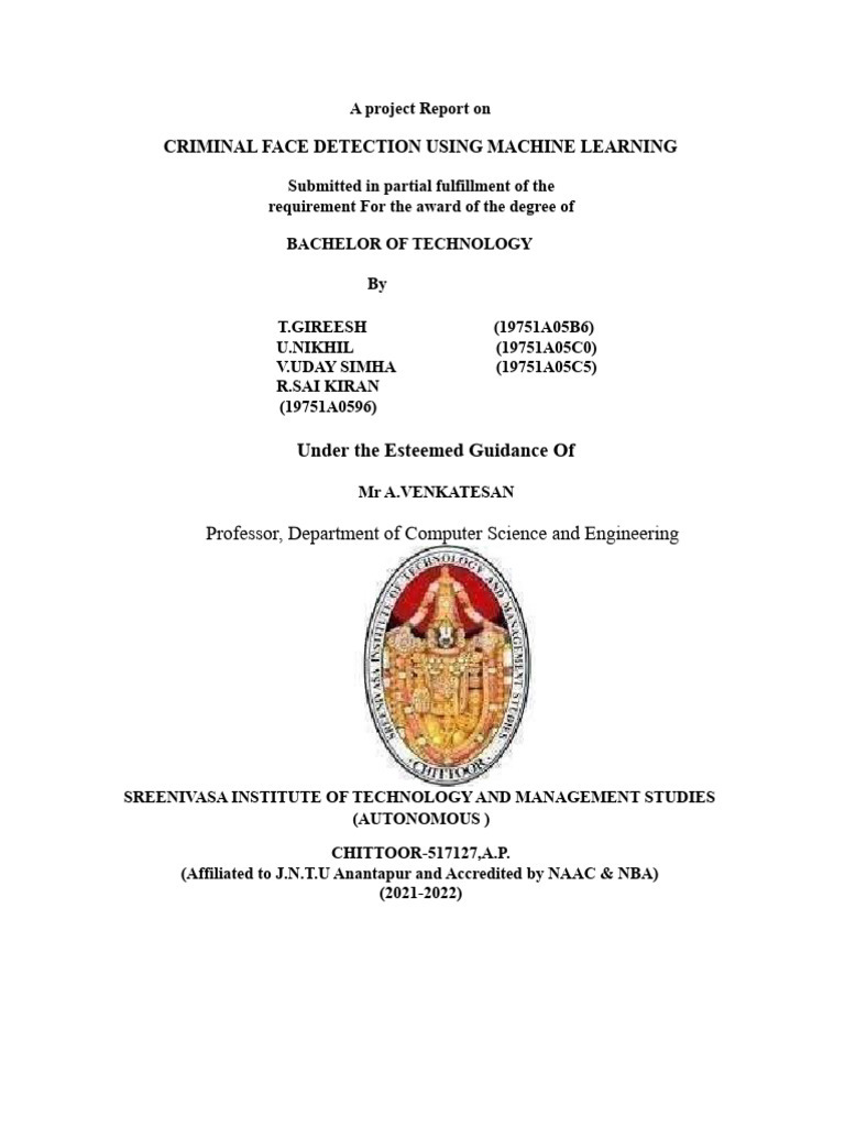 Criminal Face Detection Final Document Pdf Machine Learning Artificial Neural Network