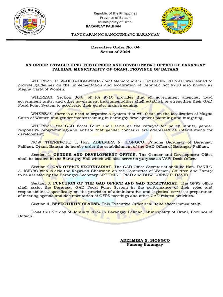 Barangay GAD Office | PDF | Business | Finance & Money Management