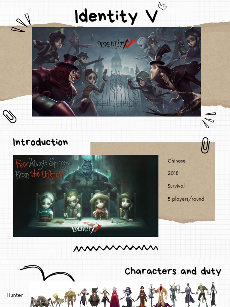 Identity V Game Overview and Guide | PDF | Sports & Recreation ...