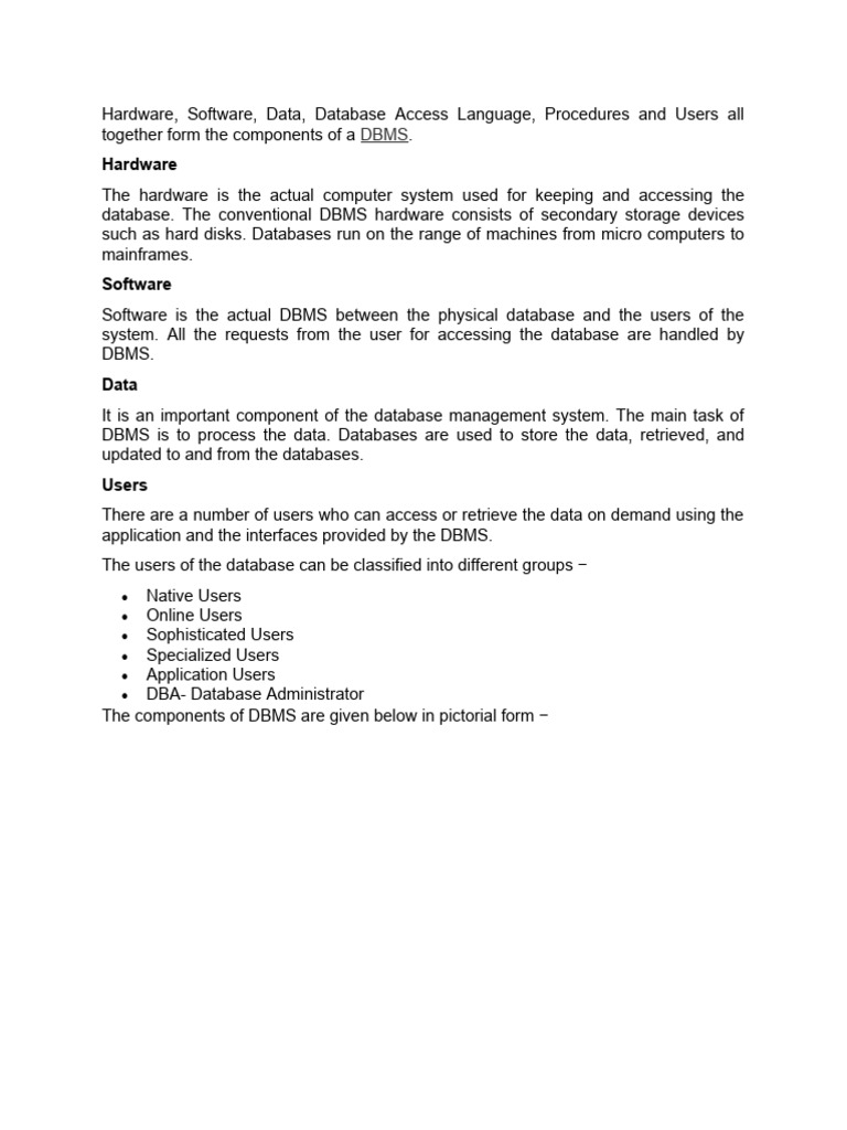 Components of Database | Download Free PDF | Databases | Application Software