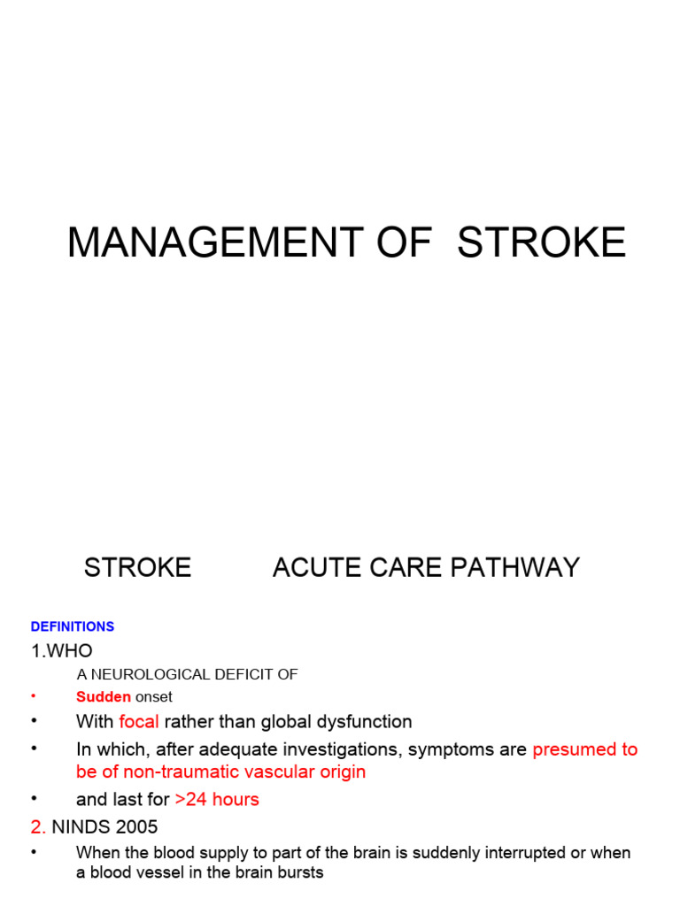 109890management Stroke | PDF | Stroke | Health Care