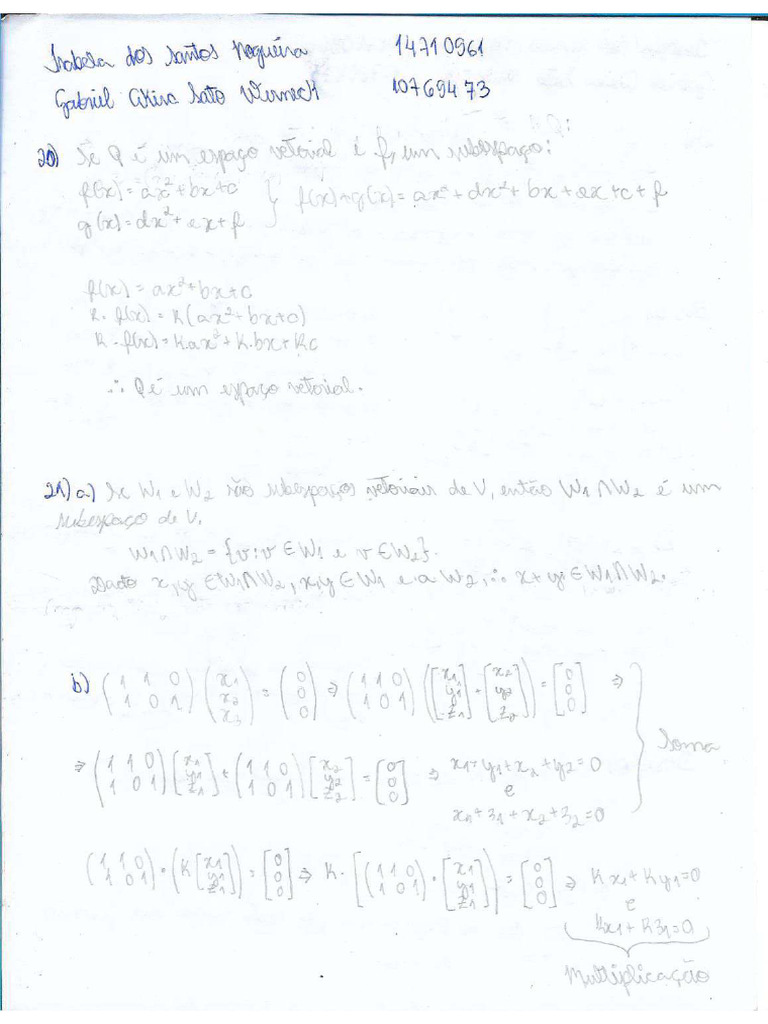 Algelin Lista 2 0 | PDF