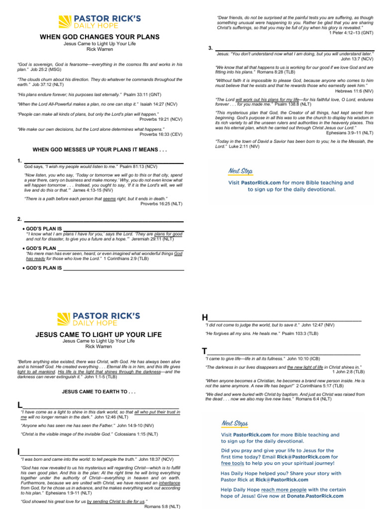 Jesus Came To Light Up Your Life Outlines | PDF | Jesus | Eternal Life ...