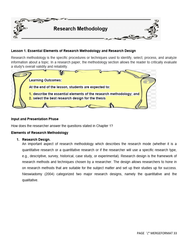 Chapter 3 Research Methodology 2023 | PDF | Methodology | Level Of ...