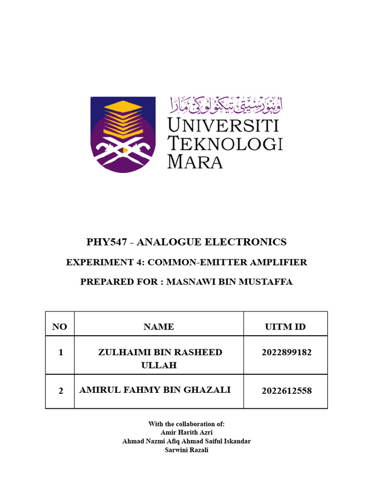 Lab Rep 4 | PDF | Amplifier | Computer Science