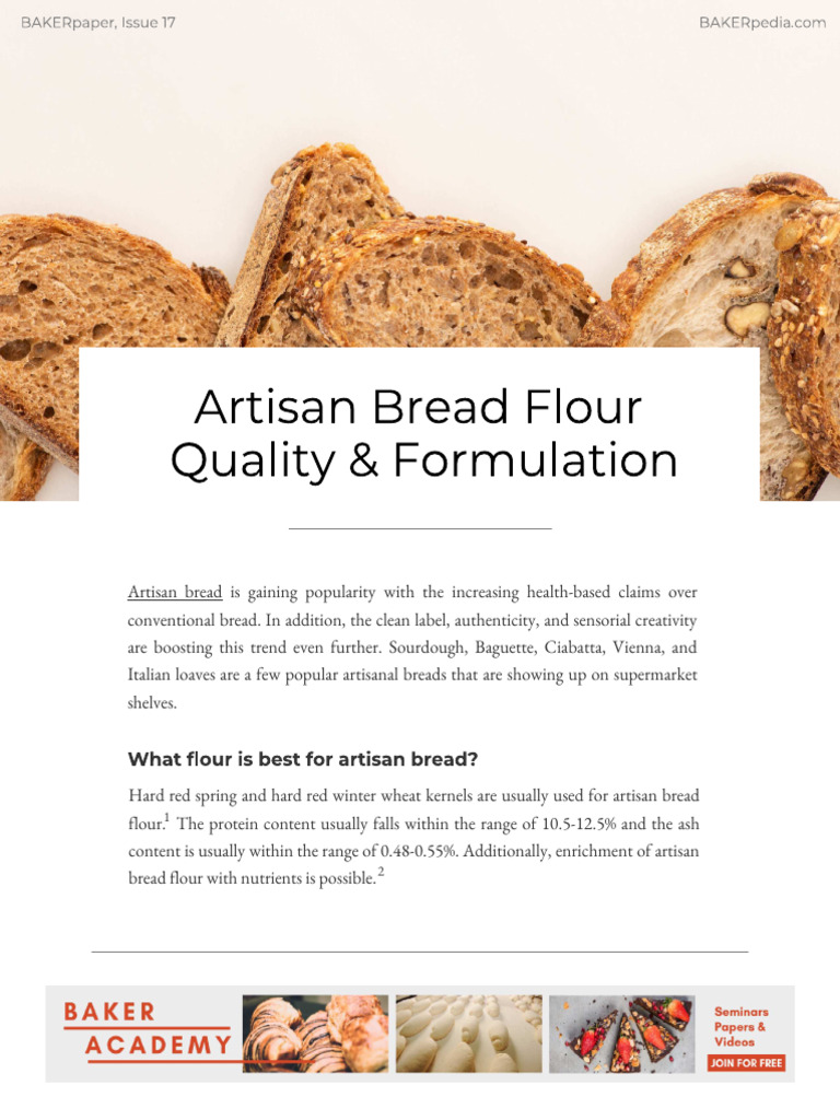 Artisan Bread Flour Quality & Formulation | PDF | Breads | Flour