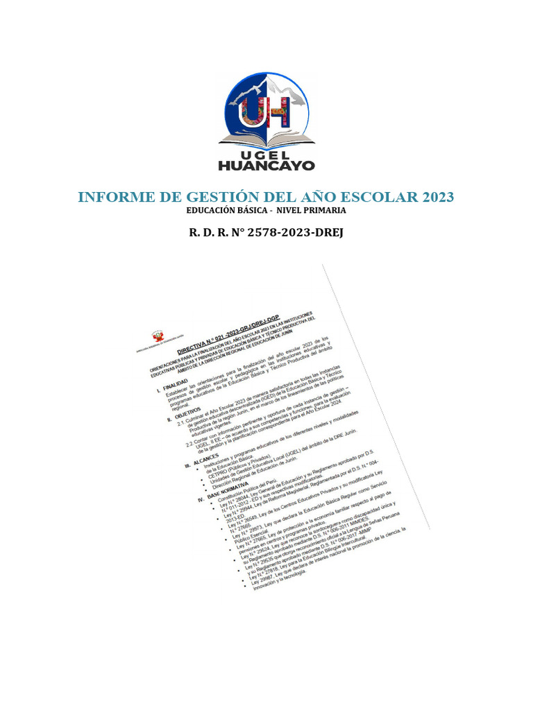 Formatos para informe de FIN DE AÑO 2023 Primaria | PDF | Evaluación