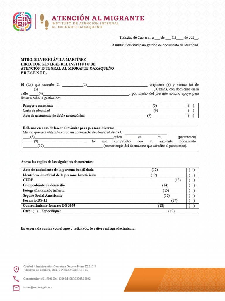 Formato de Solictud para Gestion de Documento de Identidad | Descargar gratis PDF | Gobierno ...