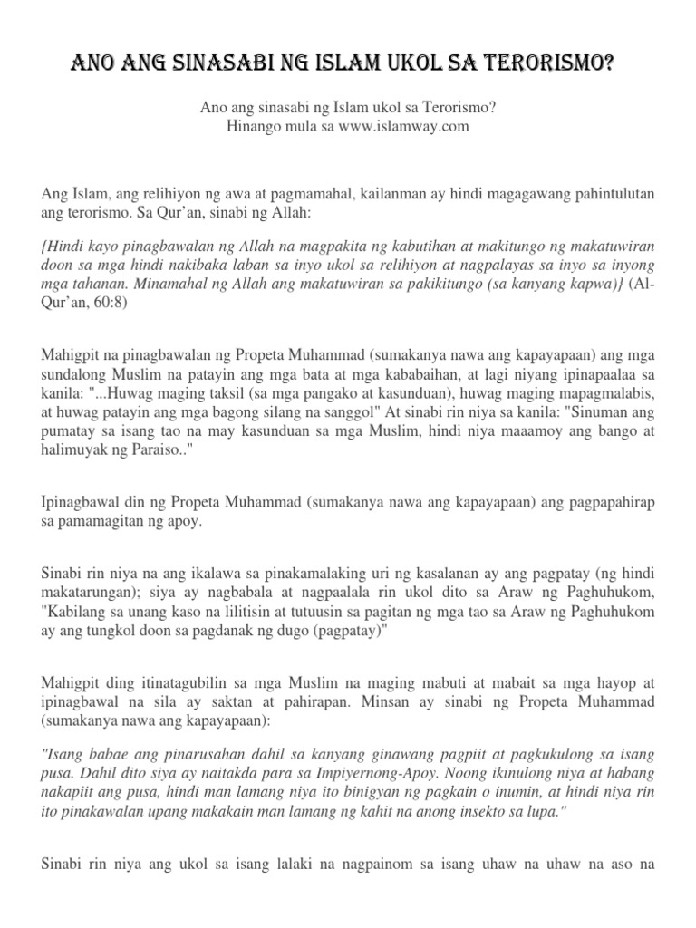 Terorismo Sa Islam. | PDF Terorismo Sa Islam. | PDF