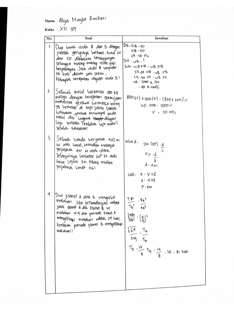 Alya Mayla XII IPS FISIKA | PDF