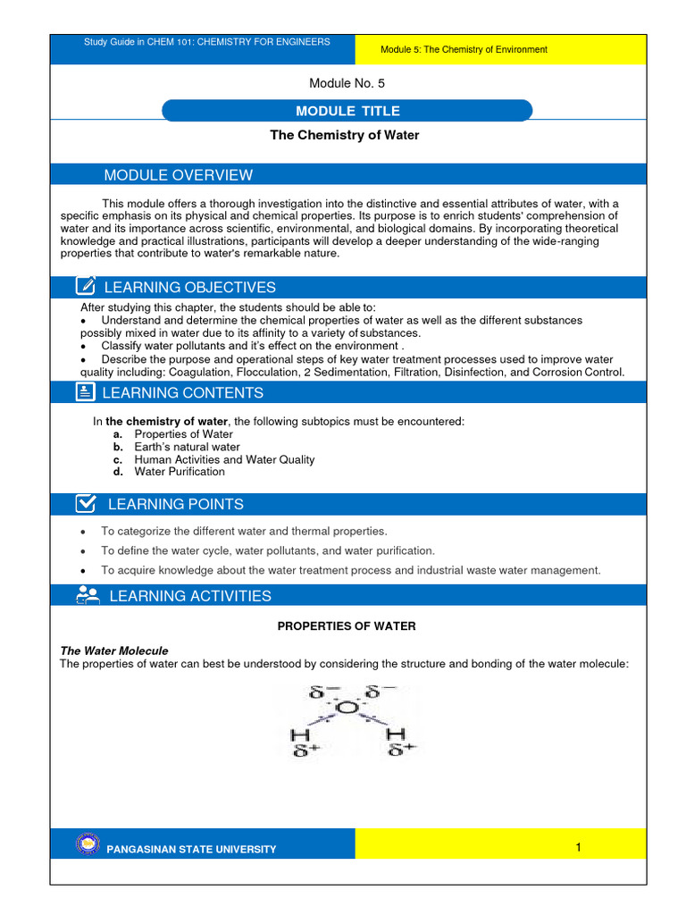 Chem101 Ho8 | PDF | Water Purification | Water