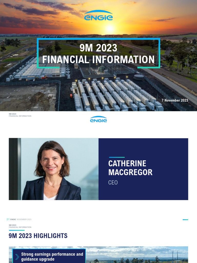 ENGIE 9M 2023 Presentation | PDF | Renewable Energy | Hedge (Finance)