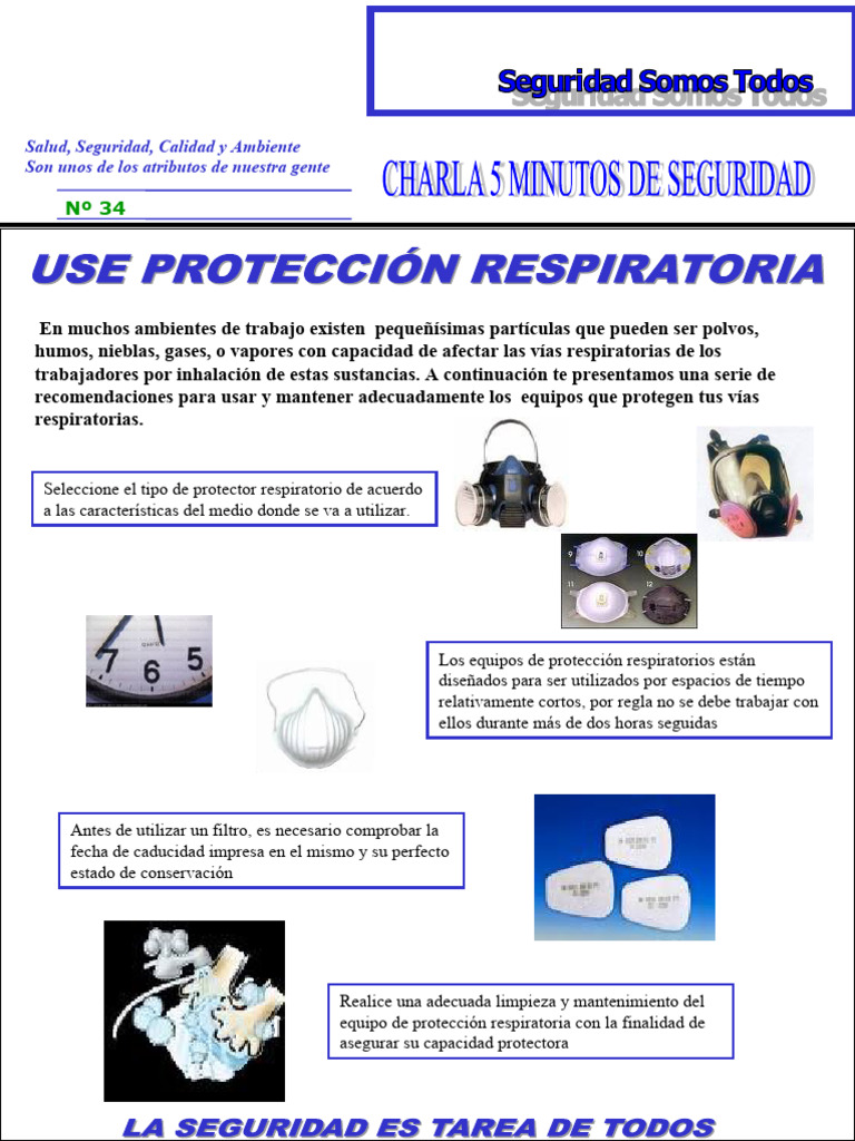 Charla de Use Proteccion Respiratoria | PDF Charla de Use Proteccion Respiratoria | PDF