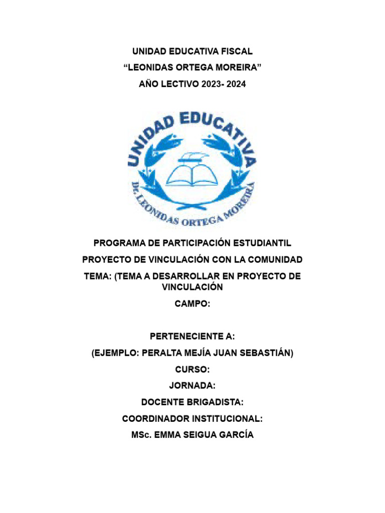 Modelo Proyecto Vinculación | PDF