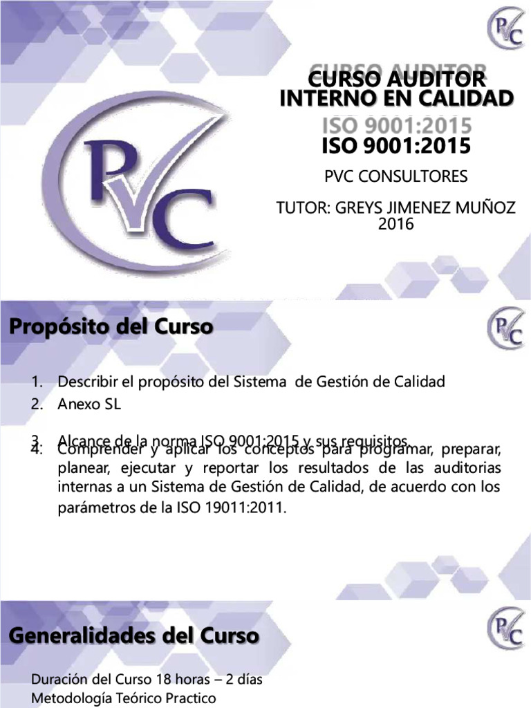 PDF Curso Auditor Interno en Calidad Iso 9001 2015 Agosto 2016 Compress ...