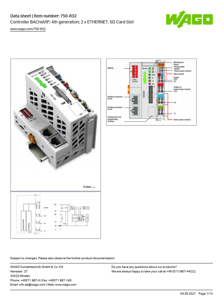 Wago 750-832 | PDF | Network Switch | Computer Network