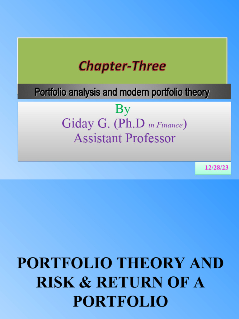 Portfolio Analysis and Risk Management | PDF | Diversification (Finance ...