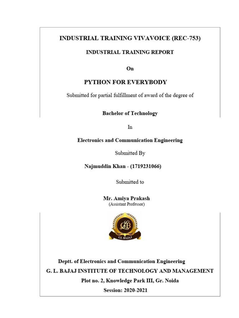 Industrial Training Viva Voice NAZAM 3 | PDF | Parameter (Computer Programming) | Class ...