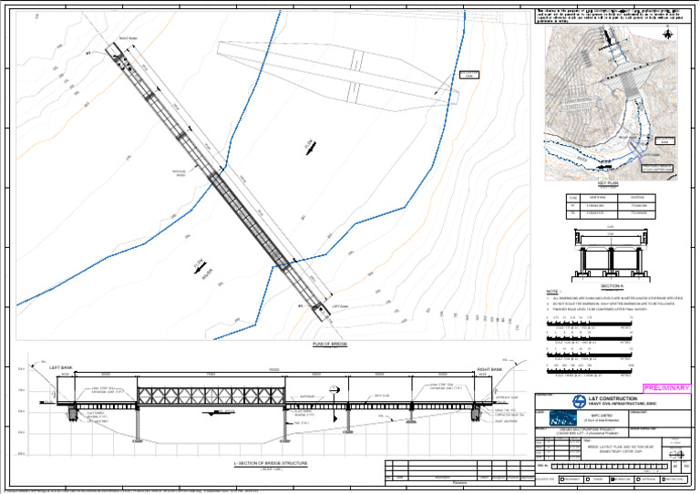 06-09-2023 Bridge Layout Plan & Section at Ds Coffer Dam | PDF