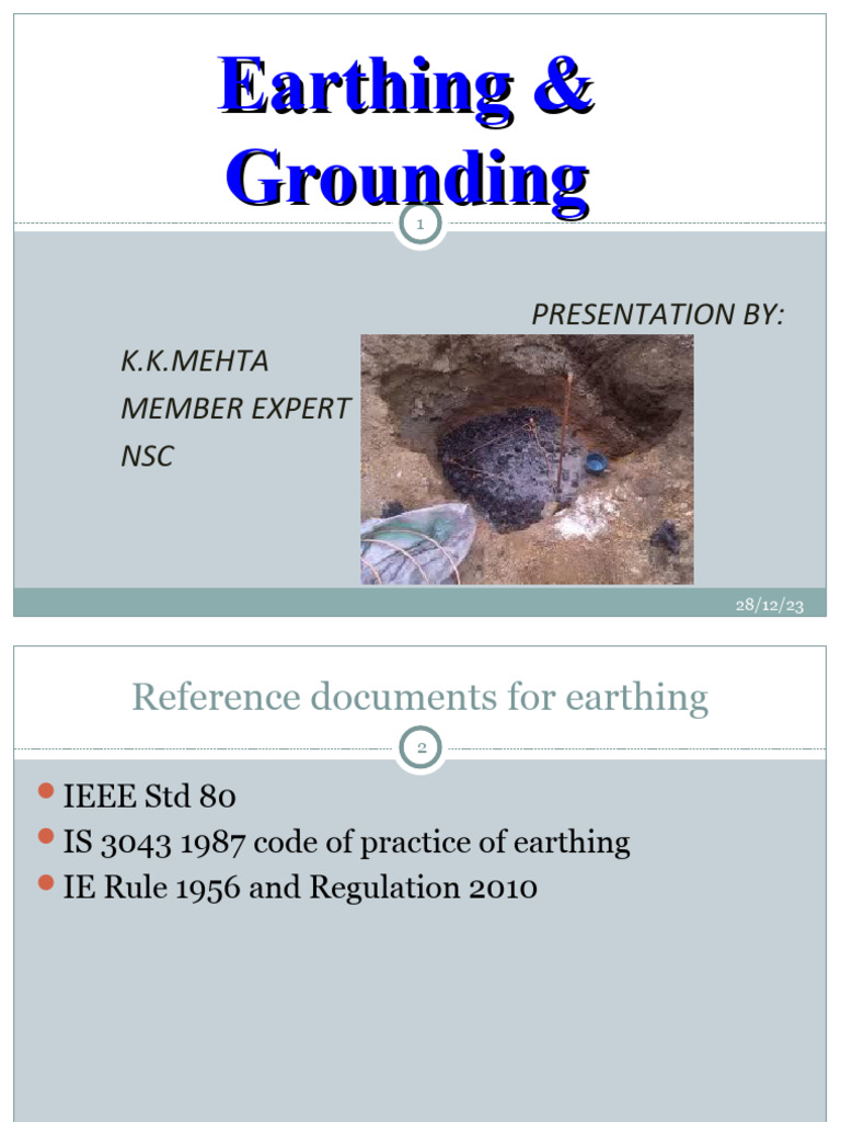 Earthing - Earthing Req. Relevent Codes | PDF