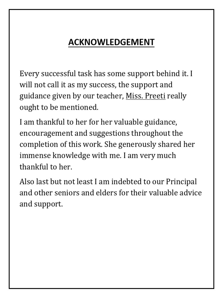Pe Acknowledgement | PDF