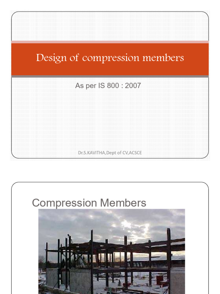 Module 4 Design Compression Members | PDF | Buckling | Bending