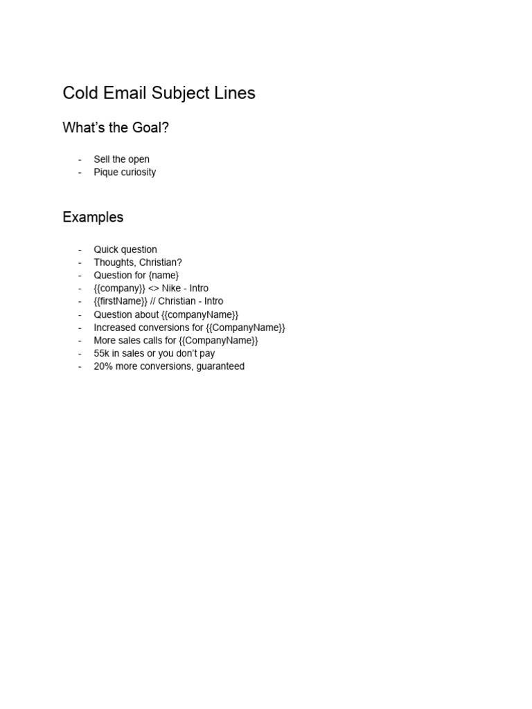 02-Cold Email Subject Lines | PDF 02-Cold Email Subject Lines | PDF