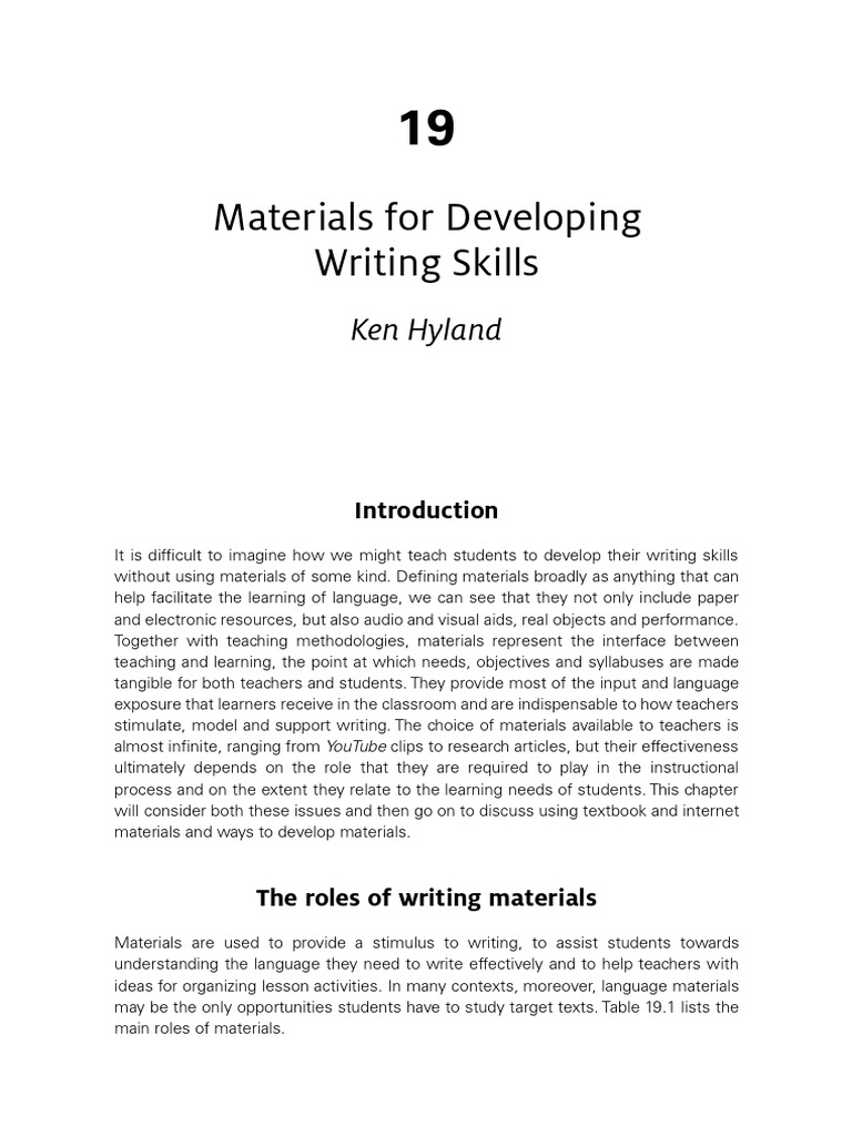 Chapter 19 Materials For Developing Writing Skills | PDF | Learning ... Chapter 19 Materials For Developing Writing Skills | PDF | Learning ...