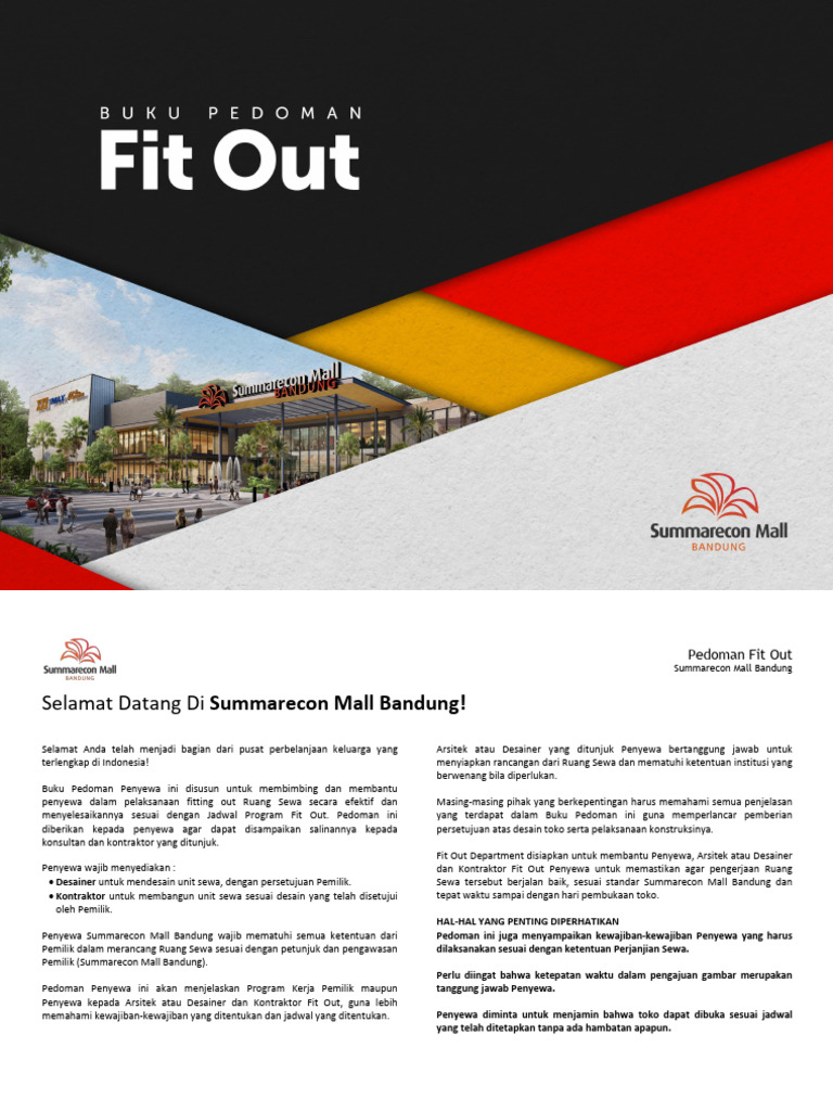 Pedoman Fit Out - Summarecon Mall Bandung | PDF