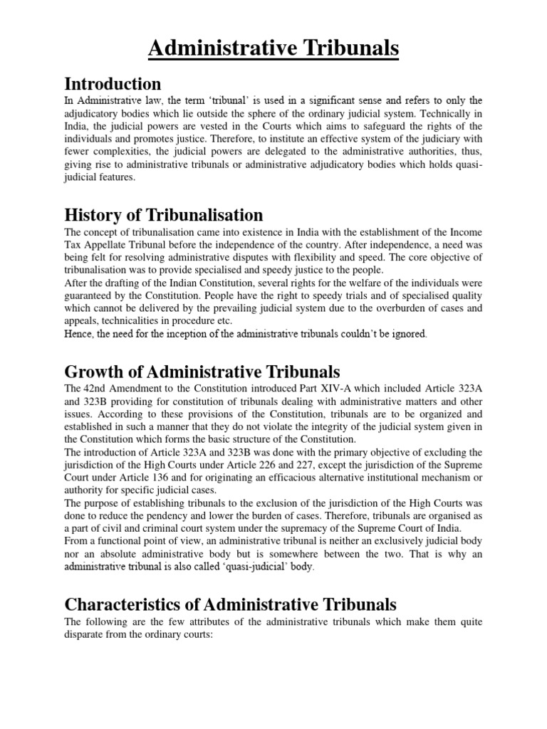 Administrative Tribunals | PDF | Tribunal | Jurisdiction