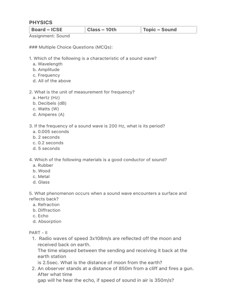Physics:Sound | PDF | Frequency | Sound