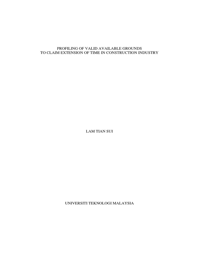 Grounds for Time Extension Claims in Construction | PDF | Employment | Data