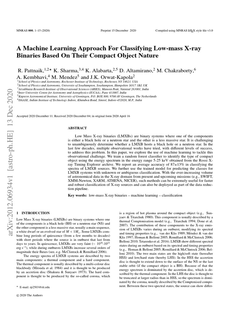 A Machine Learning Approach For Classifying Low-Mass X-Ray Binaries Based On Their Compact ...