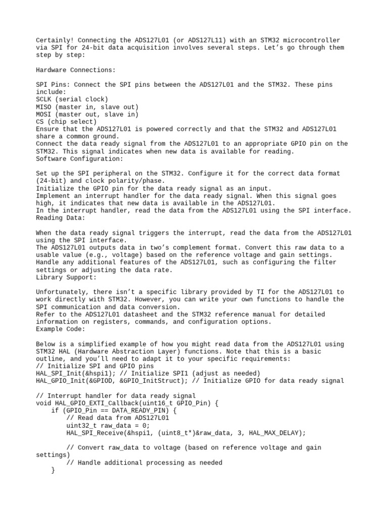 Certainly! Connecting The ADS127L01 | PDF | Computer Architecture | Manufactured Goods