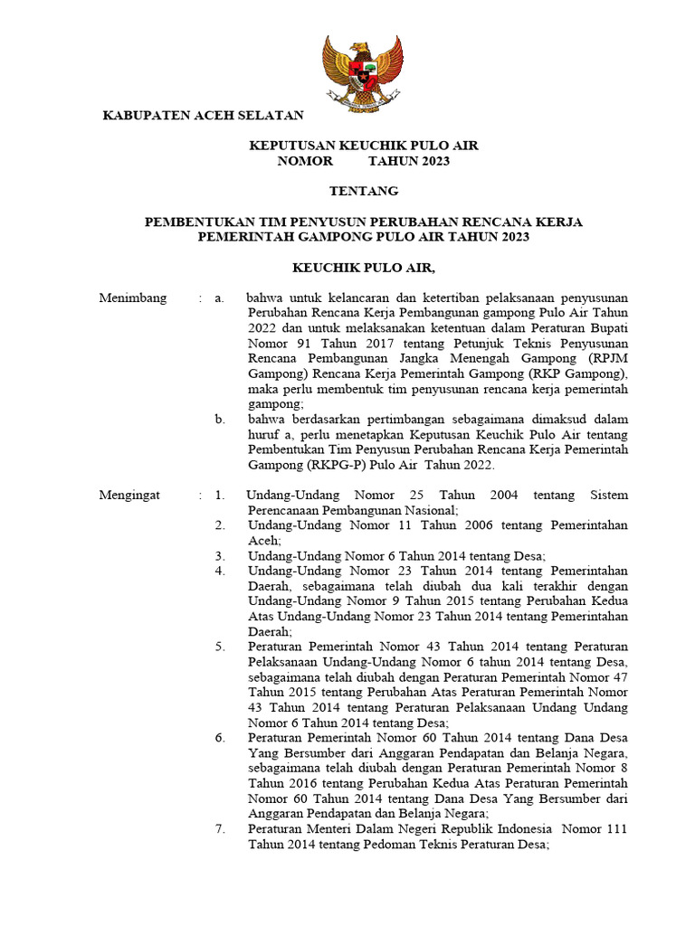 Lampiran 2. SK Tim RKPG 2023 | PDF