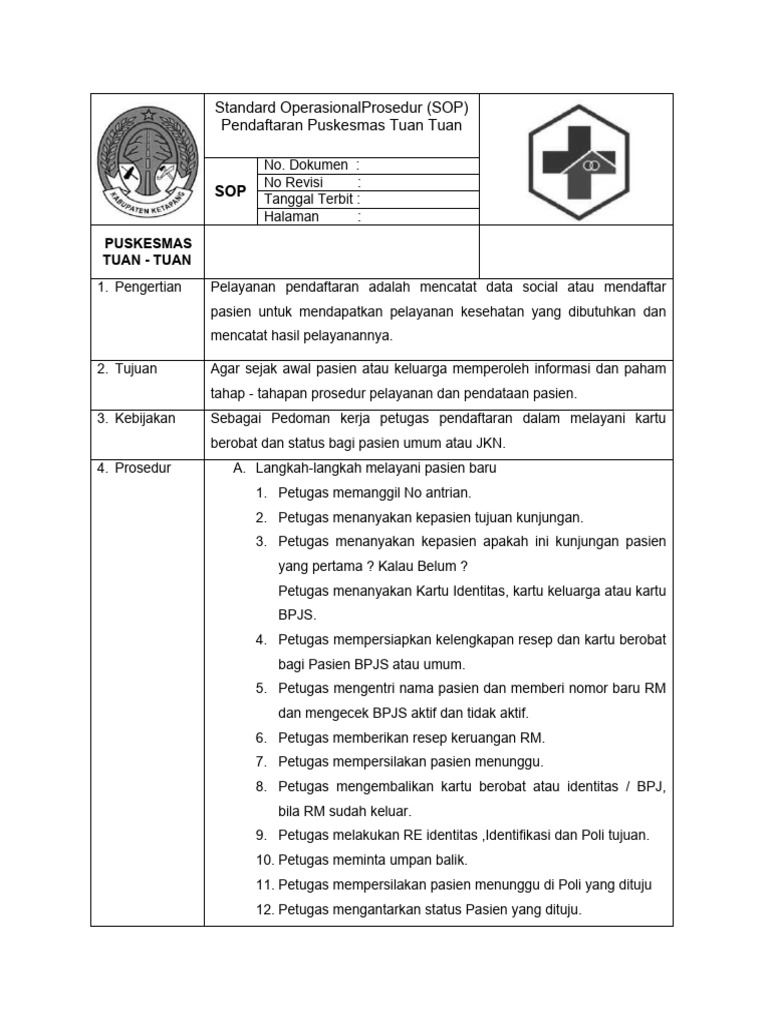 Standard Operasional Prosedur Tuan Tuan UPDATE | PDF