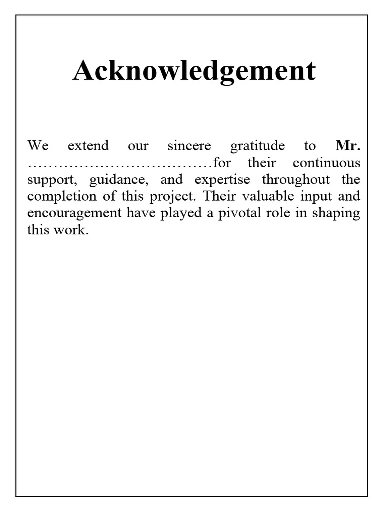 Certificate and Acknowledgement | PDF