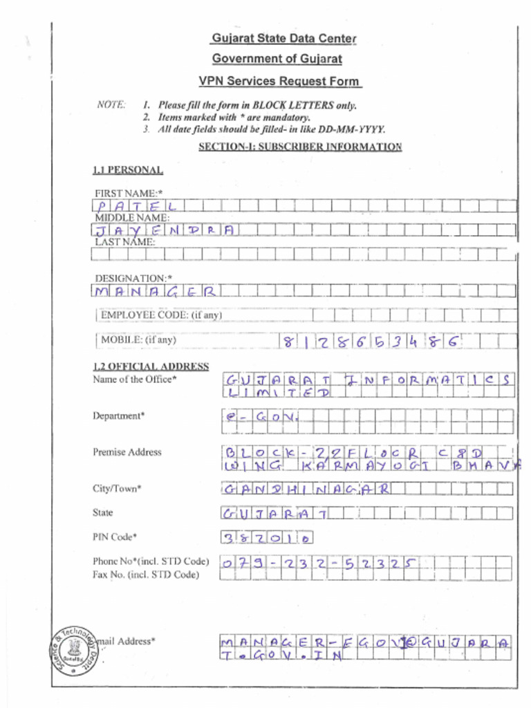 VPN Service Request Form | PDF