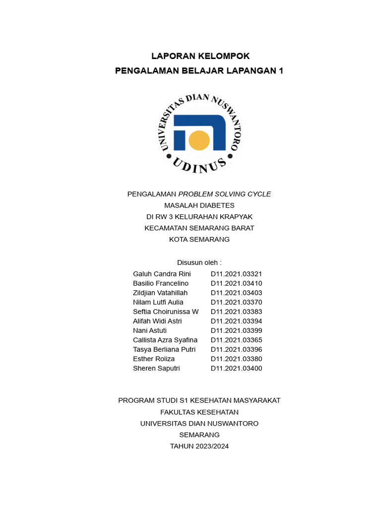 Laporan PBL 1 Kel - Krapyak | PDF | Karier & Perkembangan