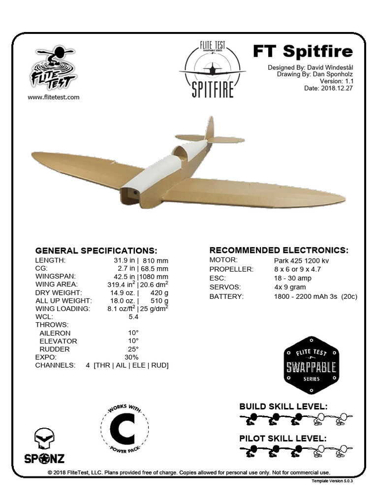 FT Spitfire: Recommended Electronics: General Specifications | PDF ...