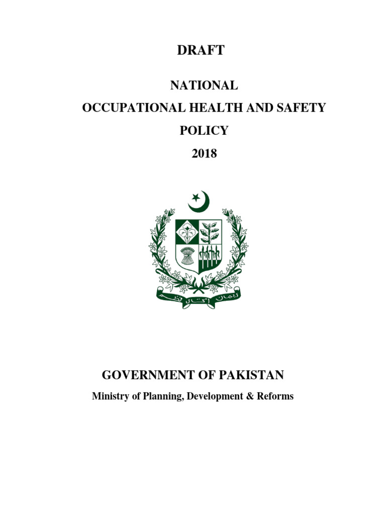 Pakistan National OHS Policy 2018 | PDF | Occupational Safety And ...