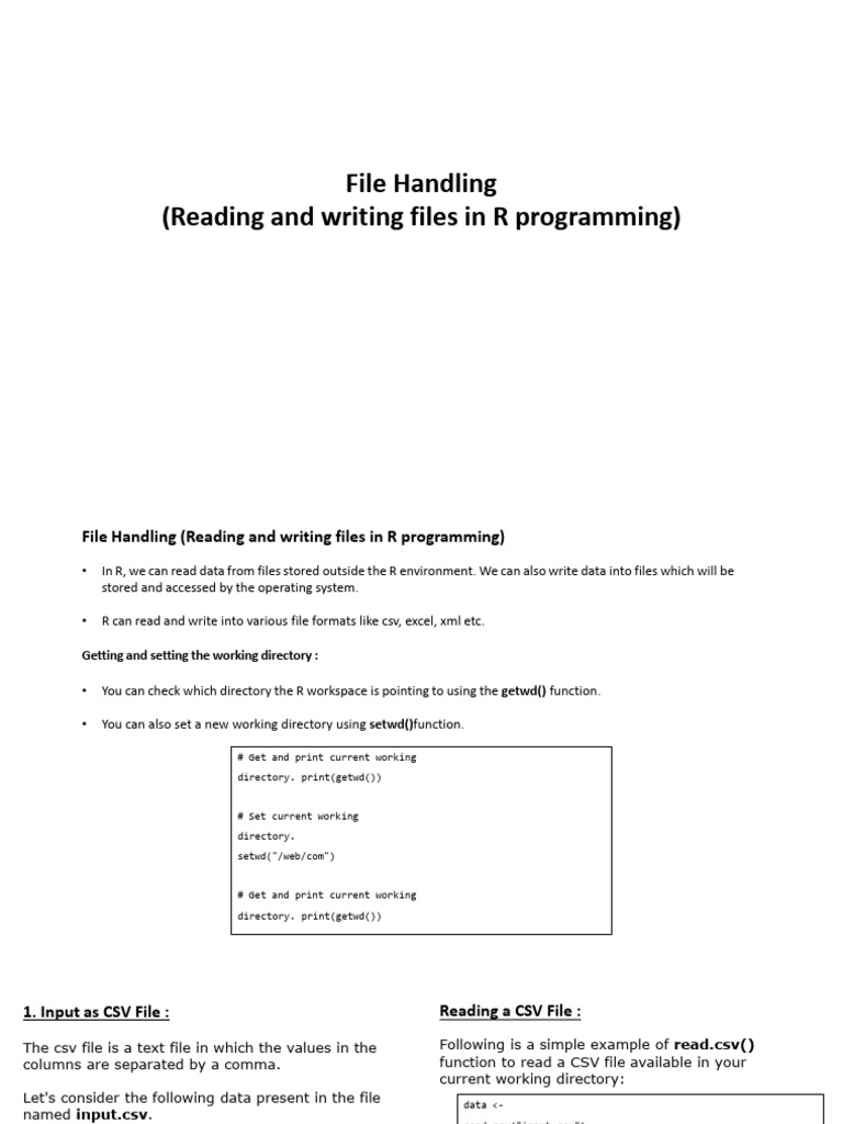 R Programming Unit 2 | PDF | Control Flow | Comma Separated Values R Programming Unit 2 | PDF | Control Flow | Comma Separated Values