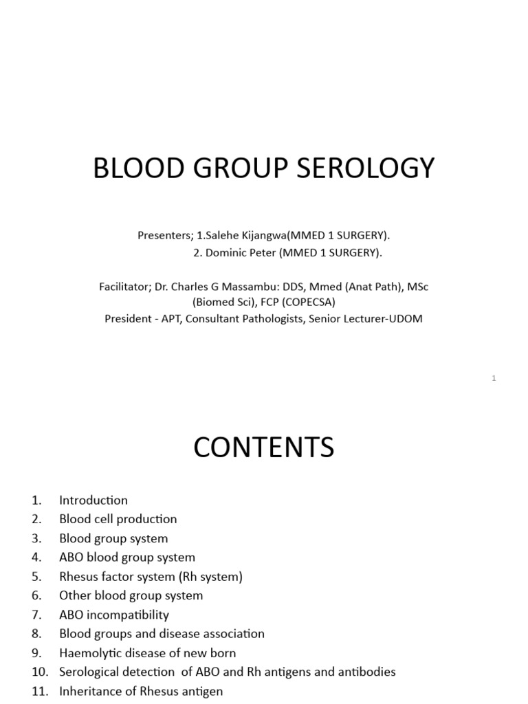 Blood Group Serology Overview | PDF | Blood Type | Serology