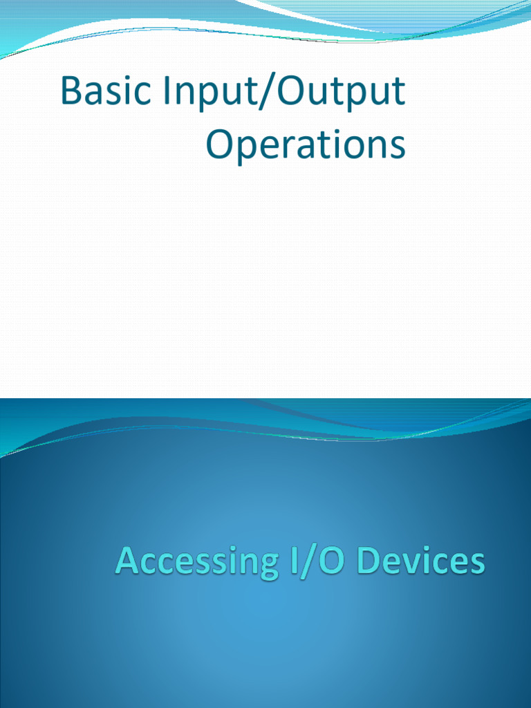 Chapter3-Io Organization | PDF | Input/Output | Central Processing Unit