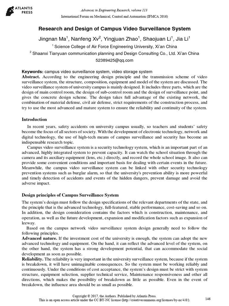 Research and Design of Campus Video Surveillance System | Download Free PDF | Computer Network ...